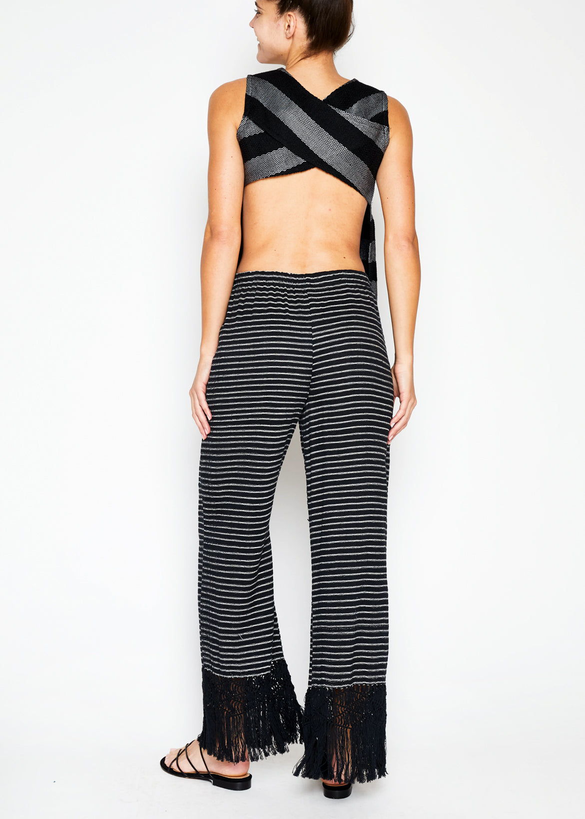 Tallulah Black Fringe Pant – Jaline Resort