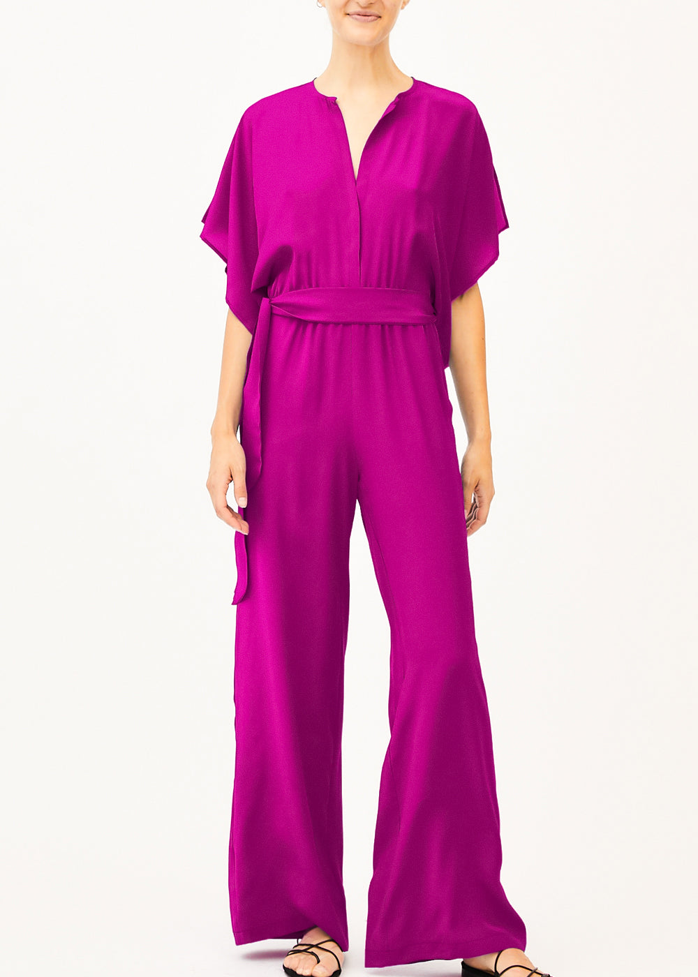 Natasha Pink Silk Jumpsuit – Jaline Resort